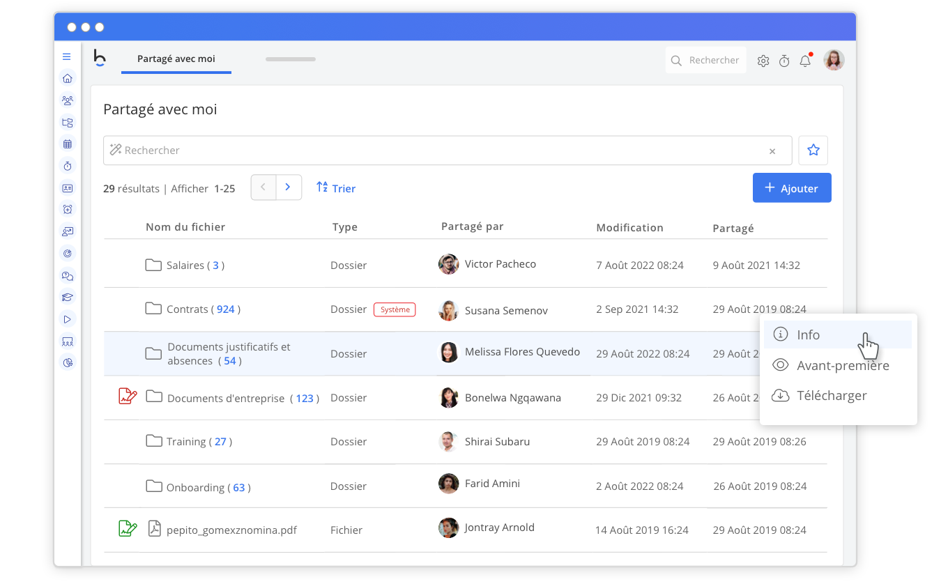 Dossier du personnel de Bizneo HR, le ️ des RH