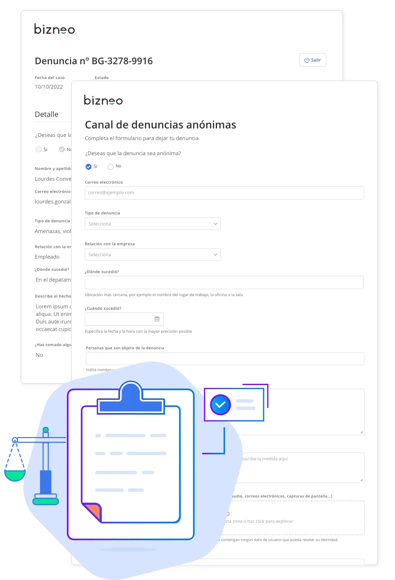 Software de línea de denuncia para empresas | Bizneo HR