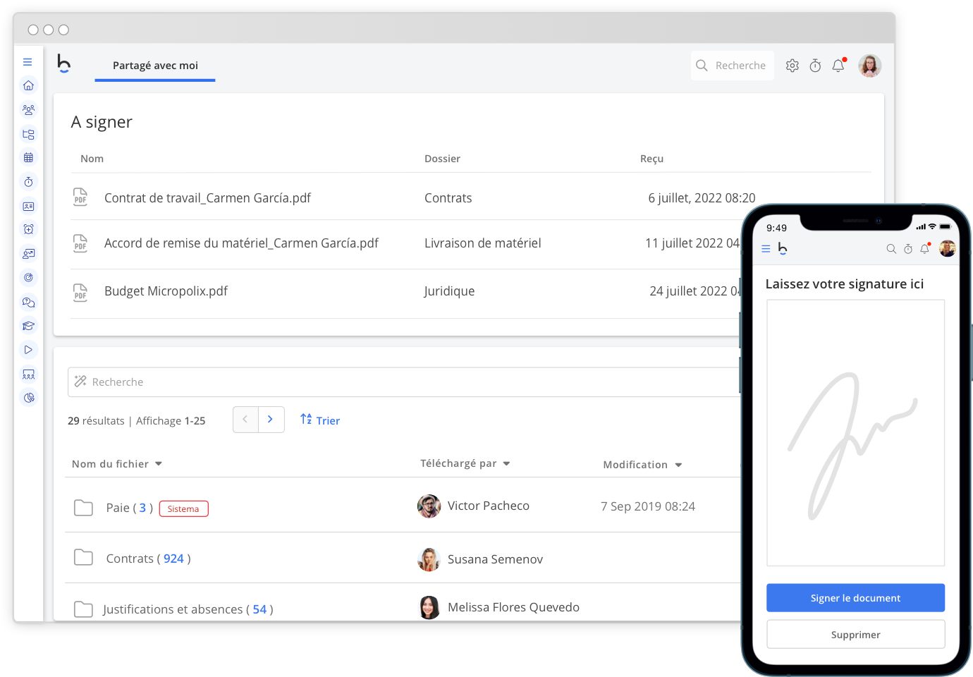 Logiciel de signature électronique de contrats de travail et de documents