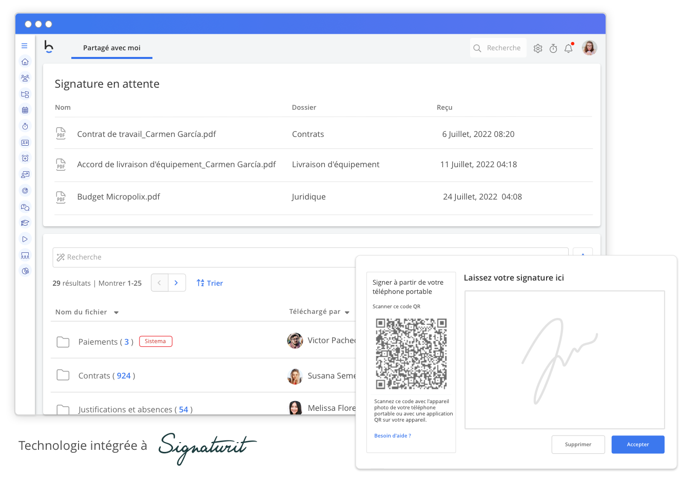 Logiciel de signature électronique de contrats de travail et de documents