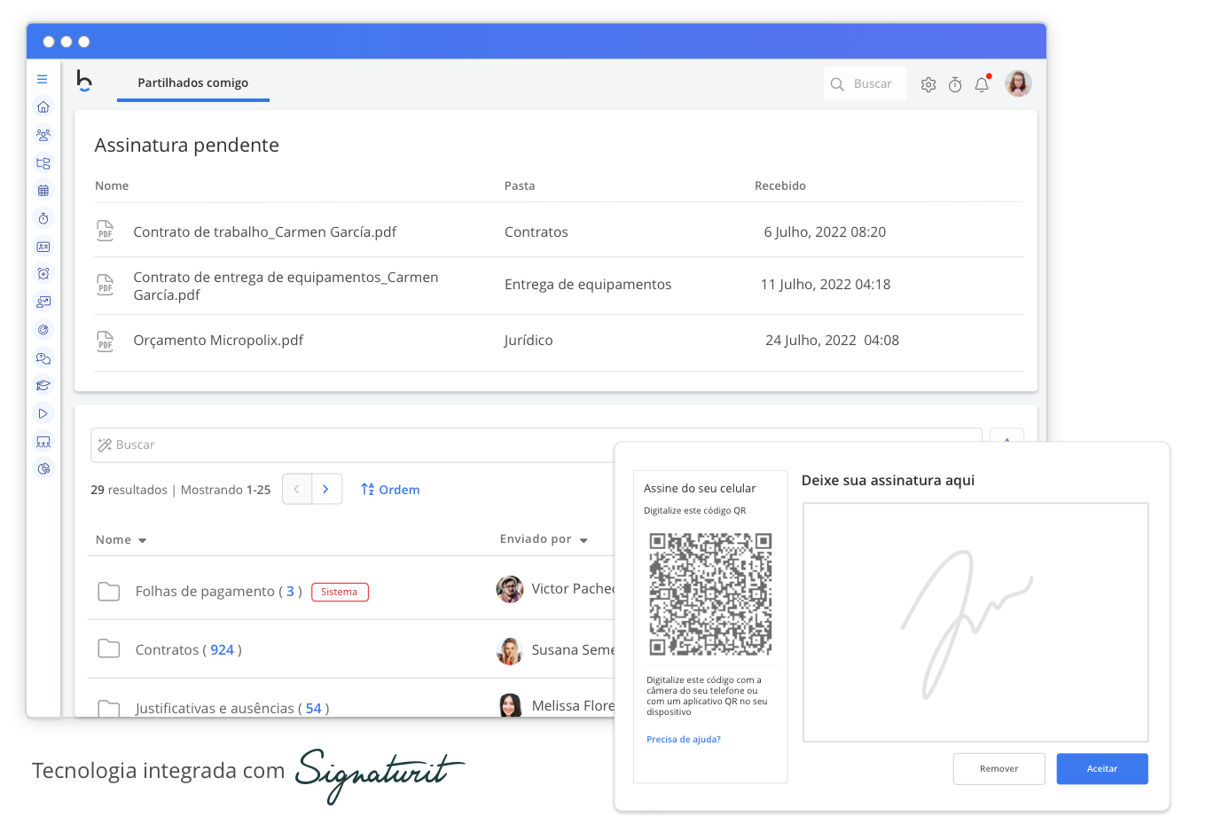 Software de assinatura digital para documentos e contratos corporativos
